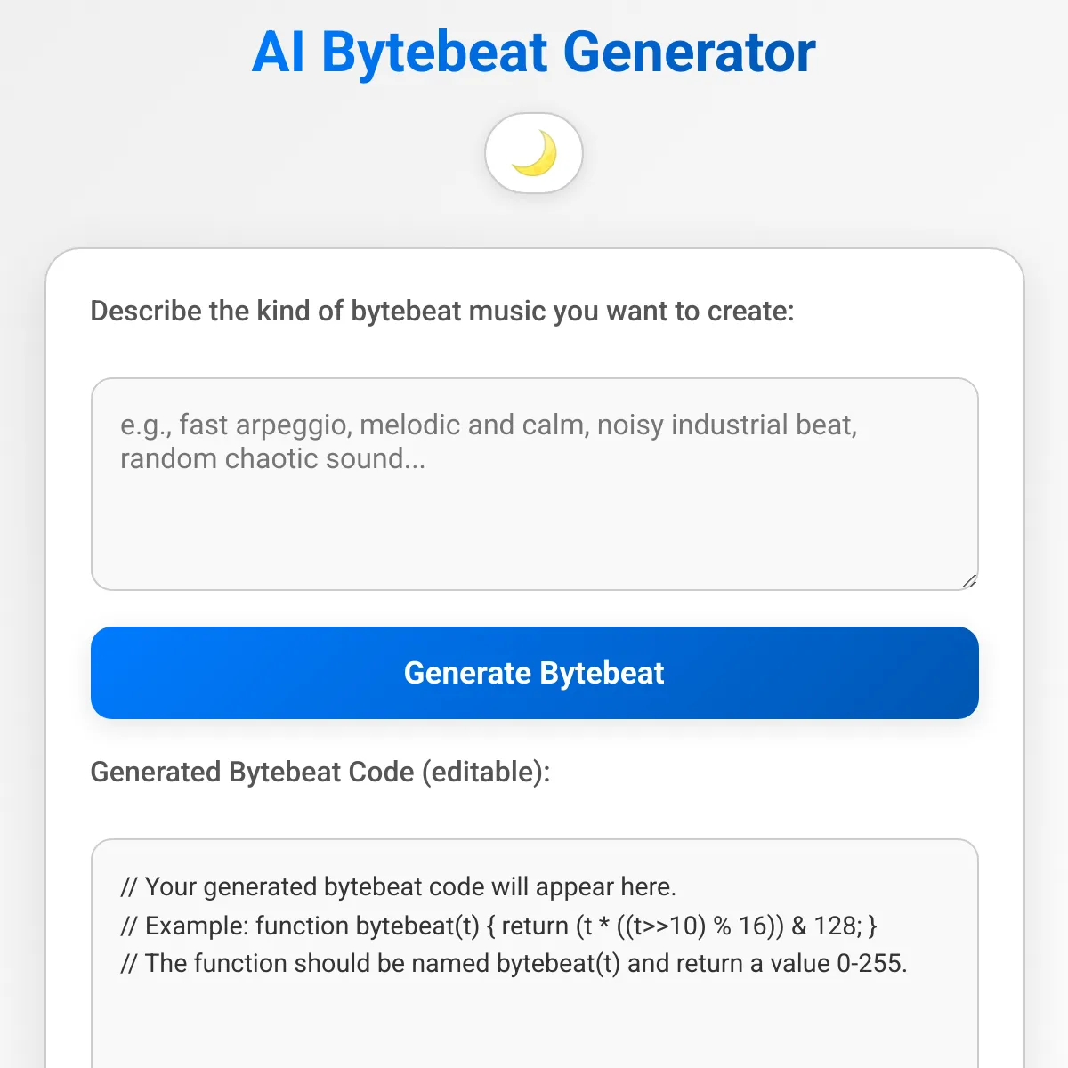 AI Bytebeat Generator