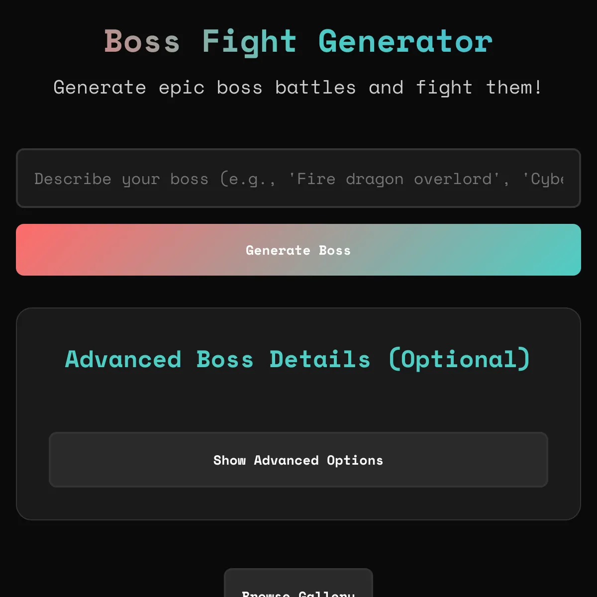 Boss Fight Generator
