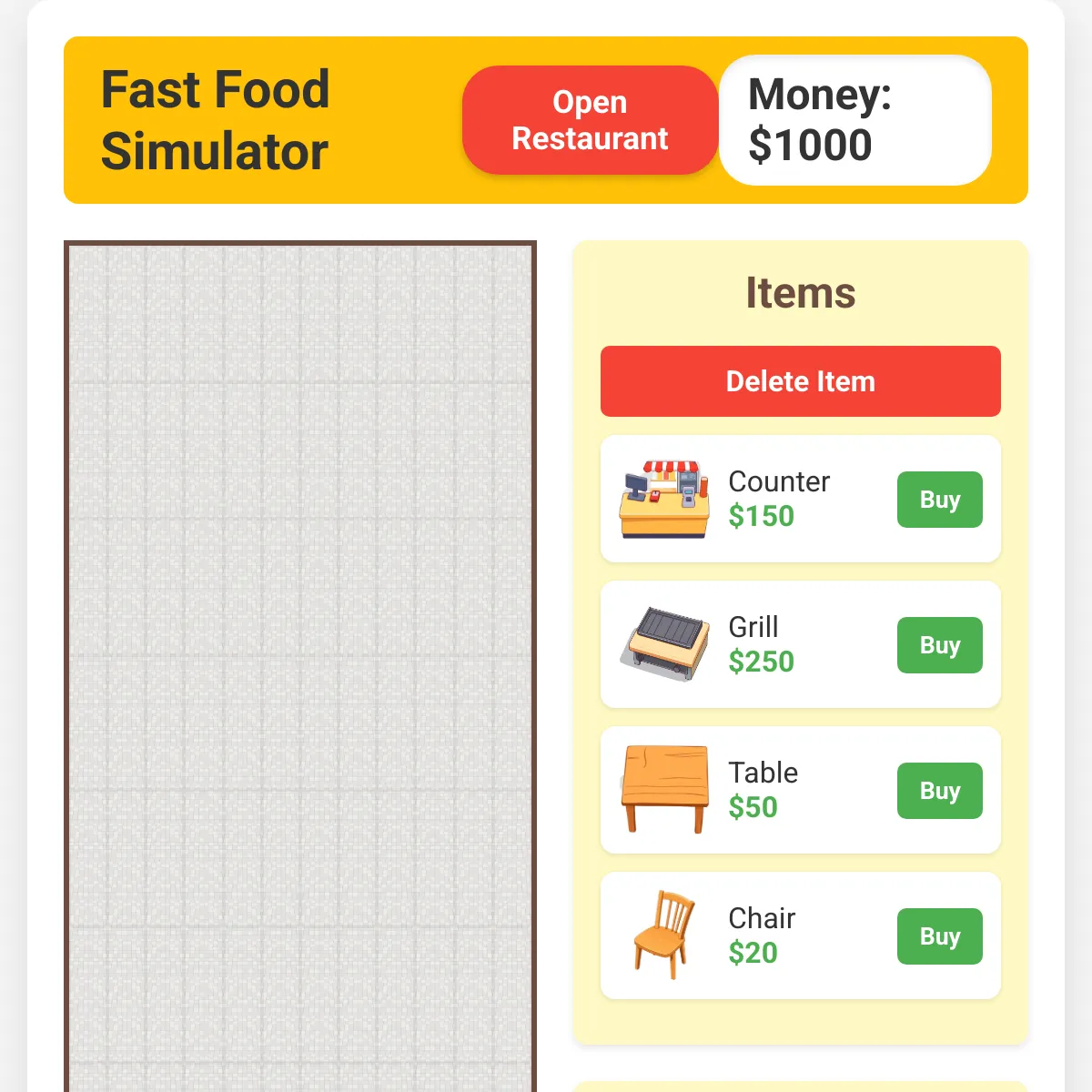 Fast Food Simulator