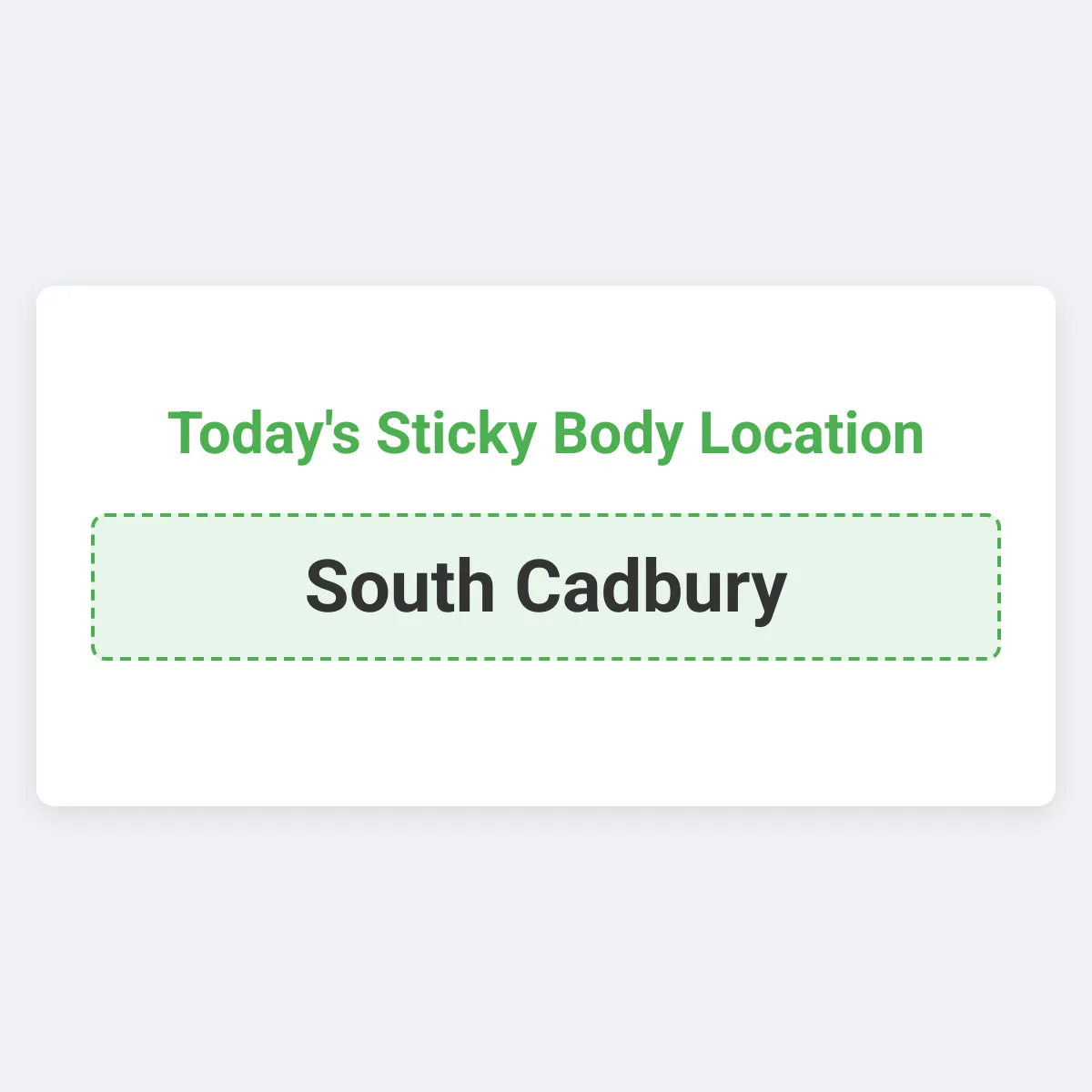 Daily Sticky Body Location Generator