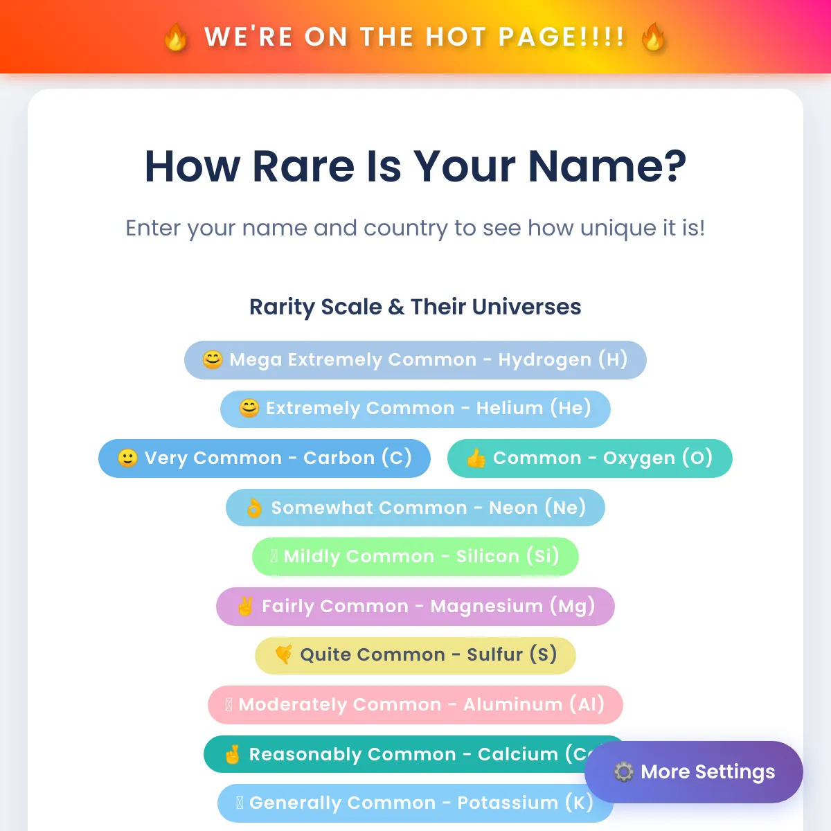 Check ur name's rarity