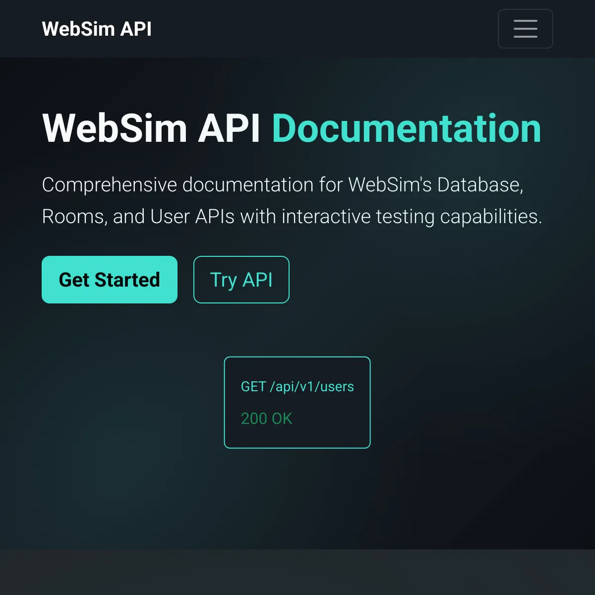 WebSim API Documentation