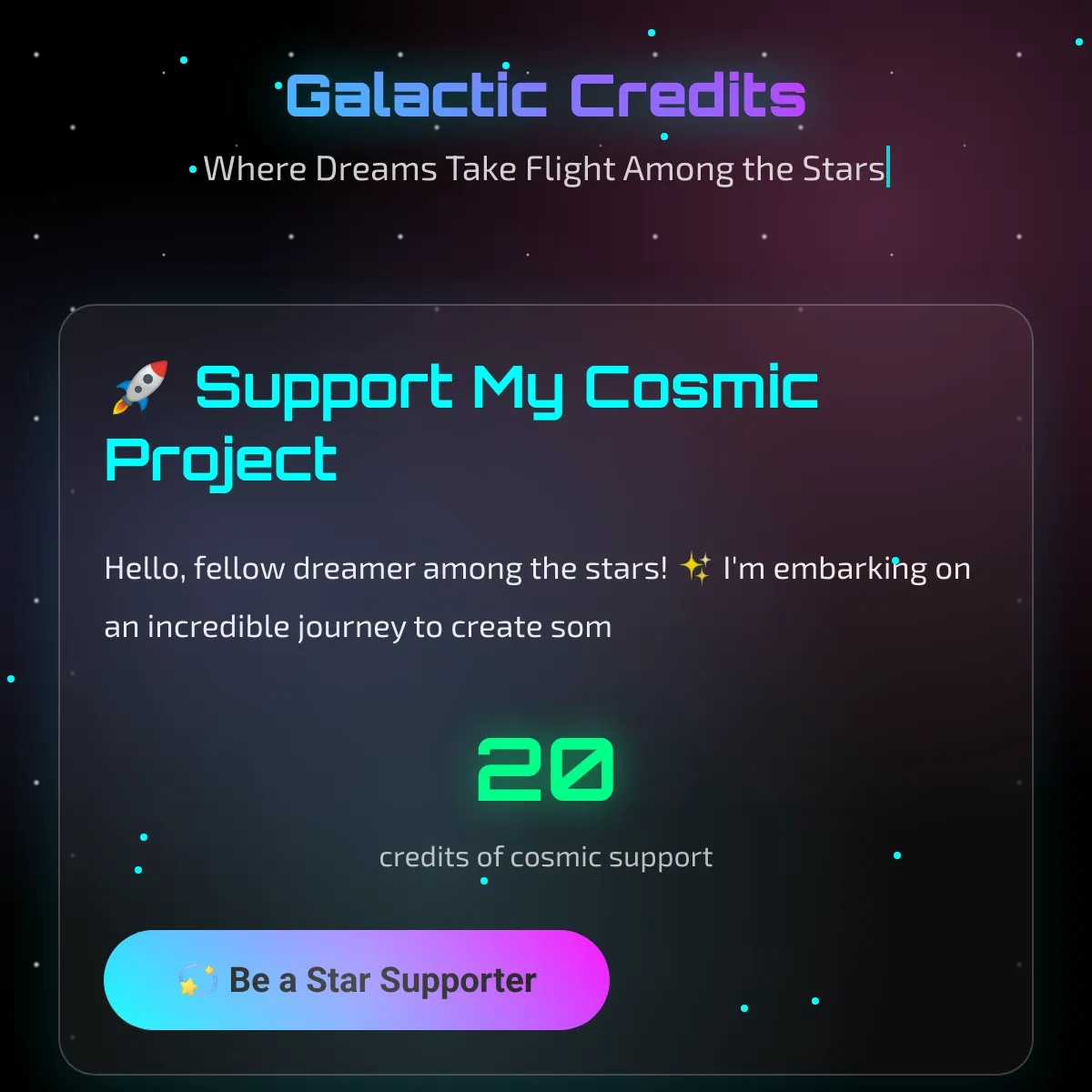 Galactic Credits - Support My Cosmic Project