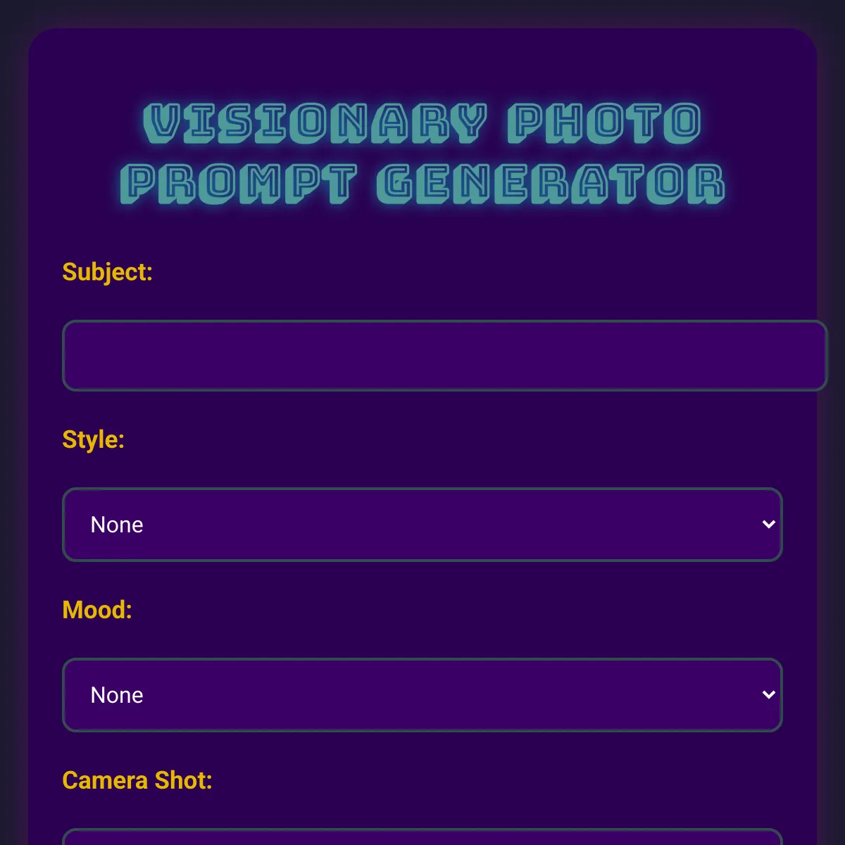 VISIONARY PROMPT GENERATOR