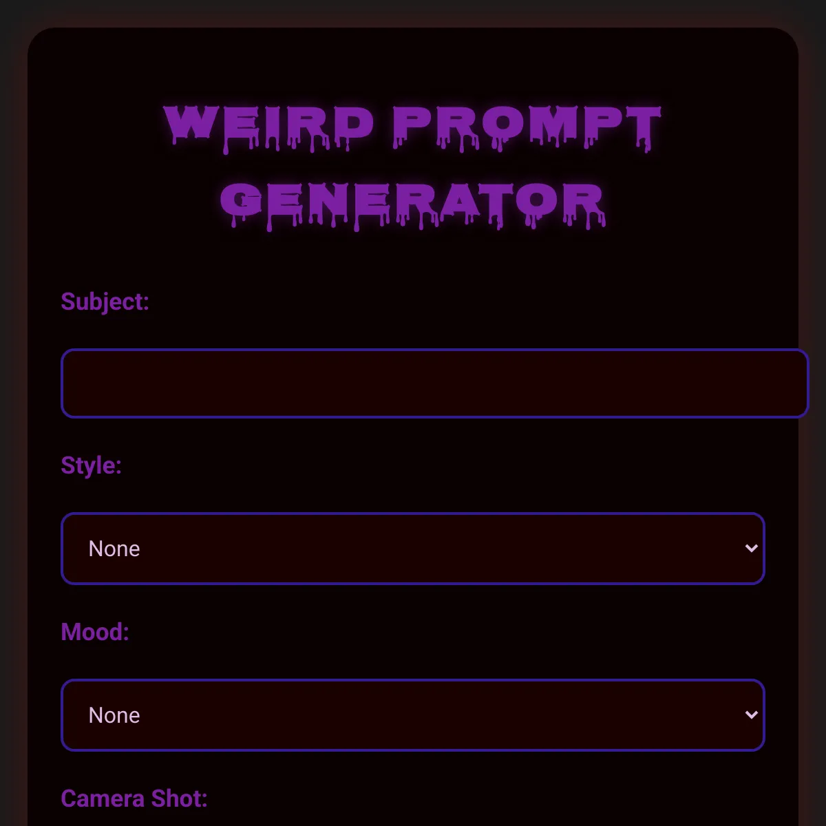 WEIRD PROMPT GENERATOR