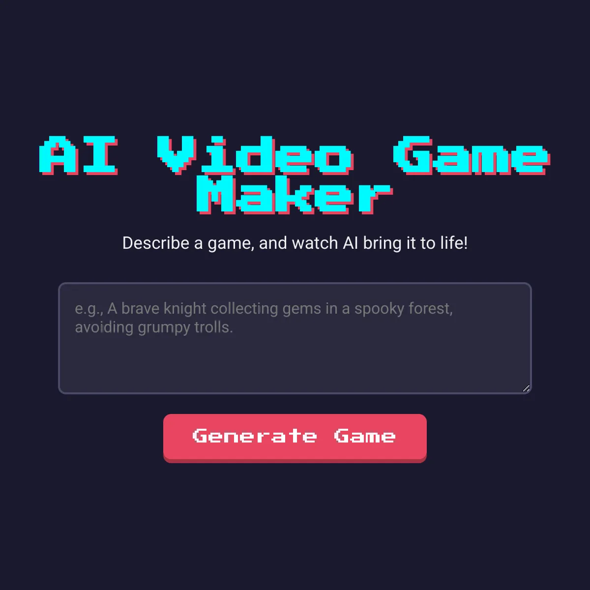 AI Video Game Maker