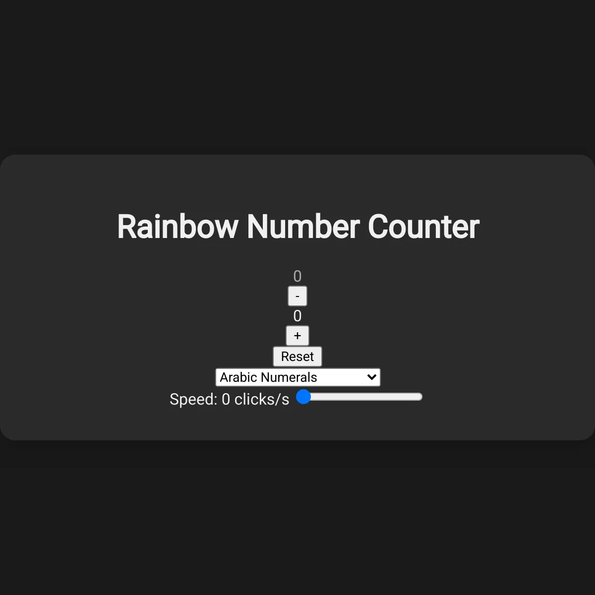 Rainbow Number Counter - Websim Play