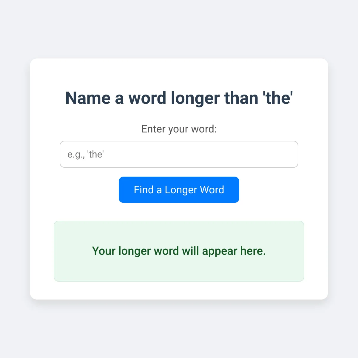 Word Length Challenge