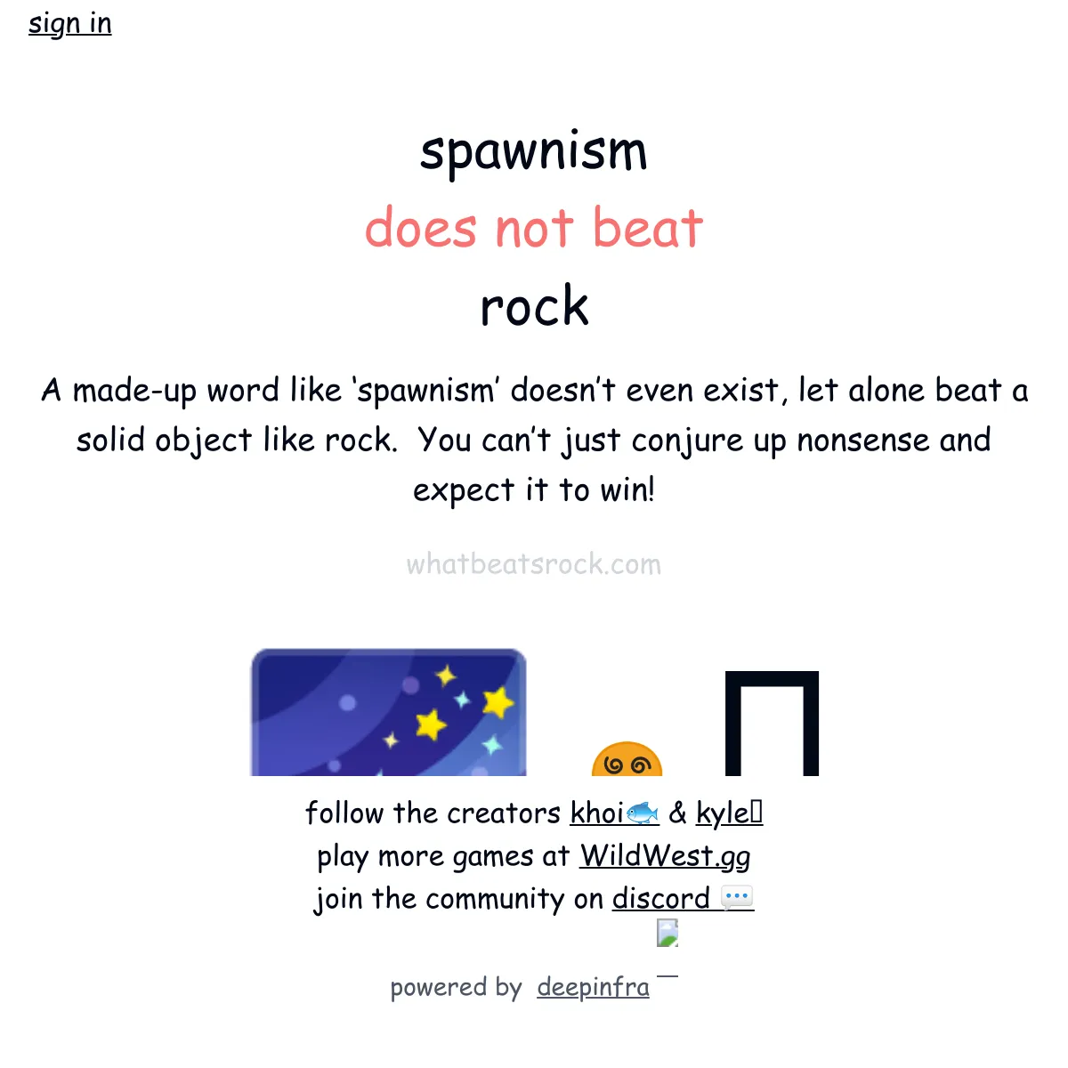 spawnism - What Beats Rock Game