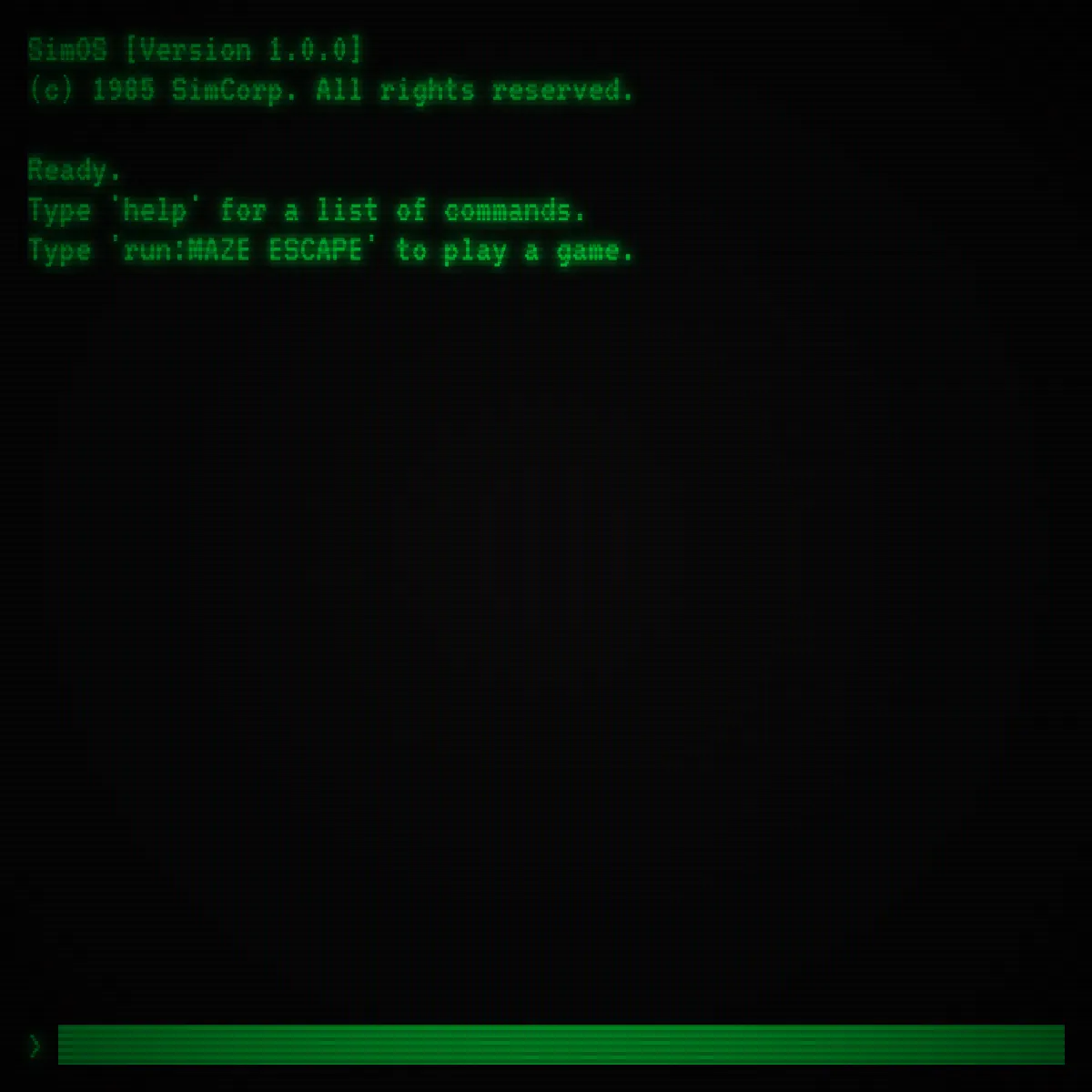 SimOS Terminal but i fixed the maze game