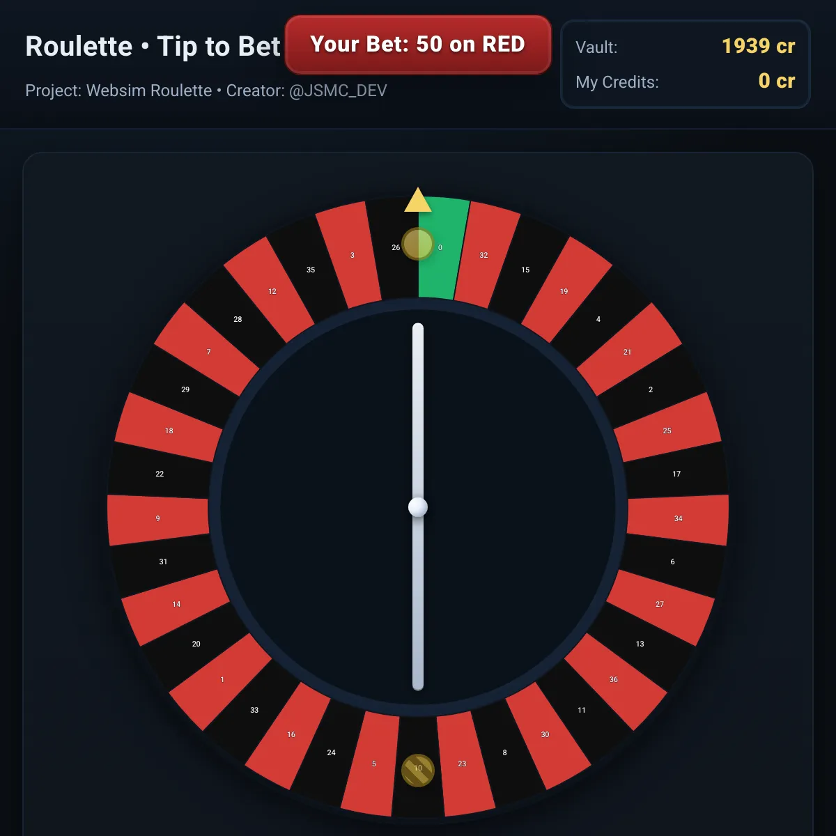 Websim Roulette