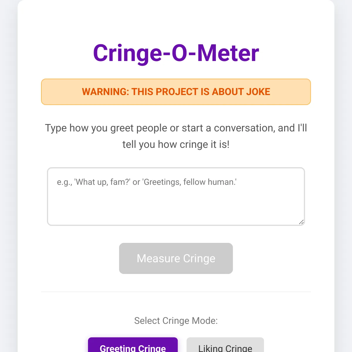 Cringe-O-Meter