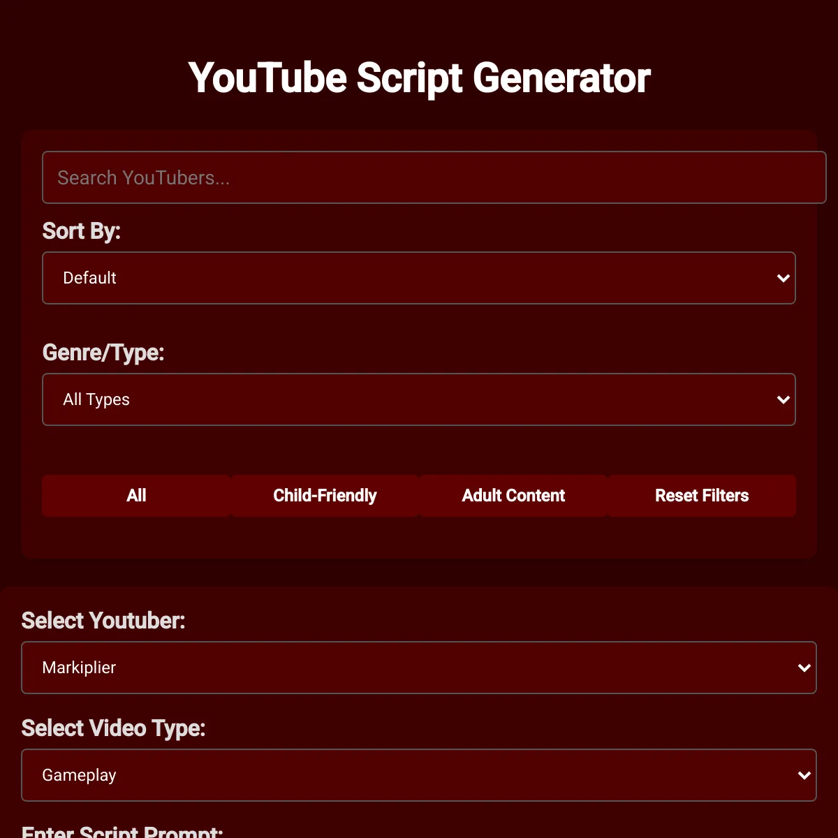 YouTube Script Generator