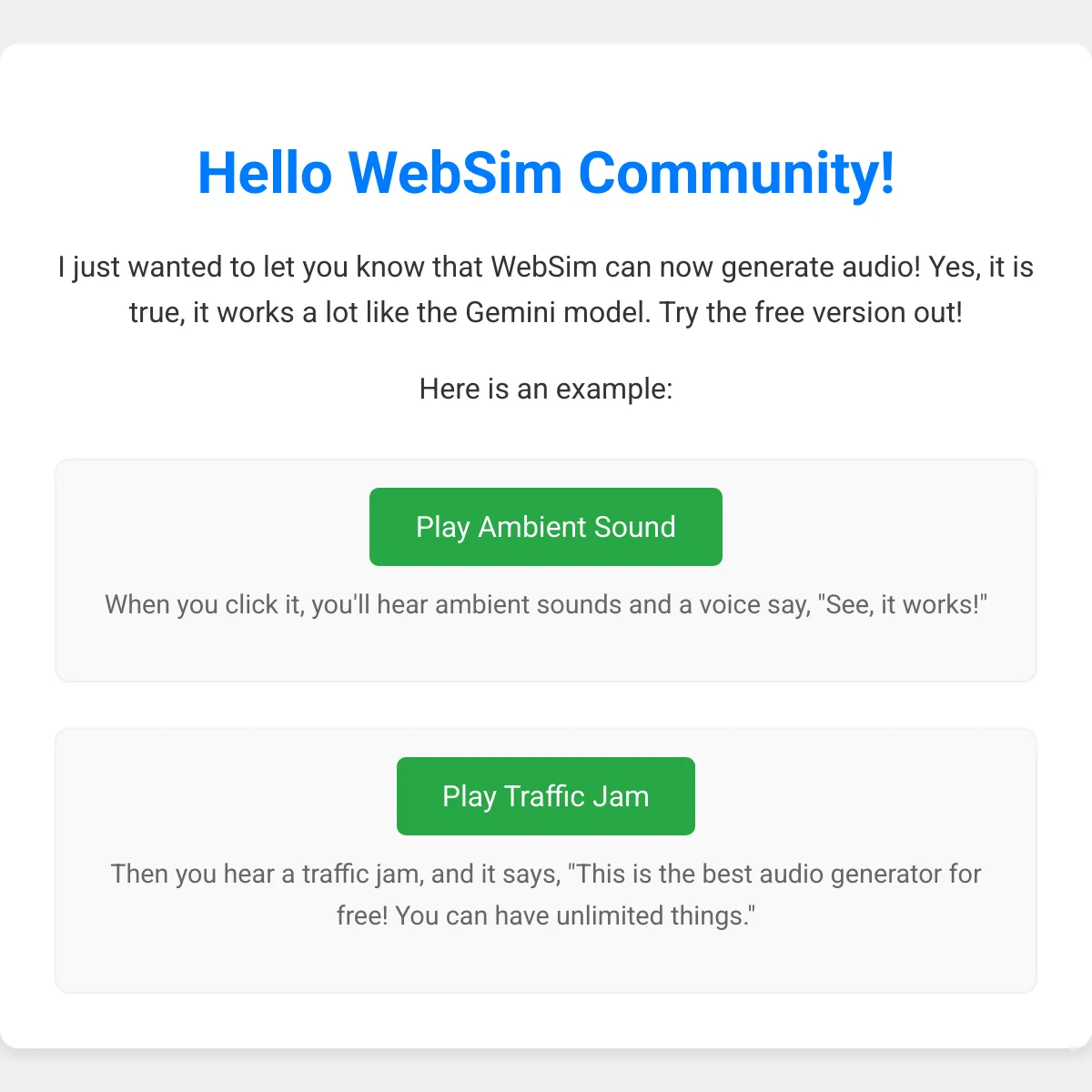 WebSim Audio Generator