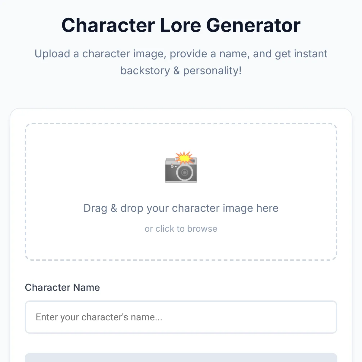 Character Lore Generator