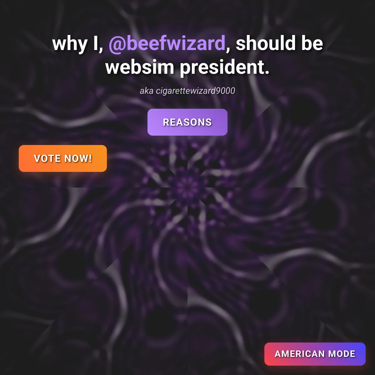 BeefWizard for Websim President