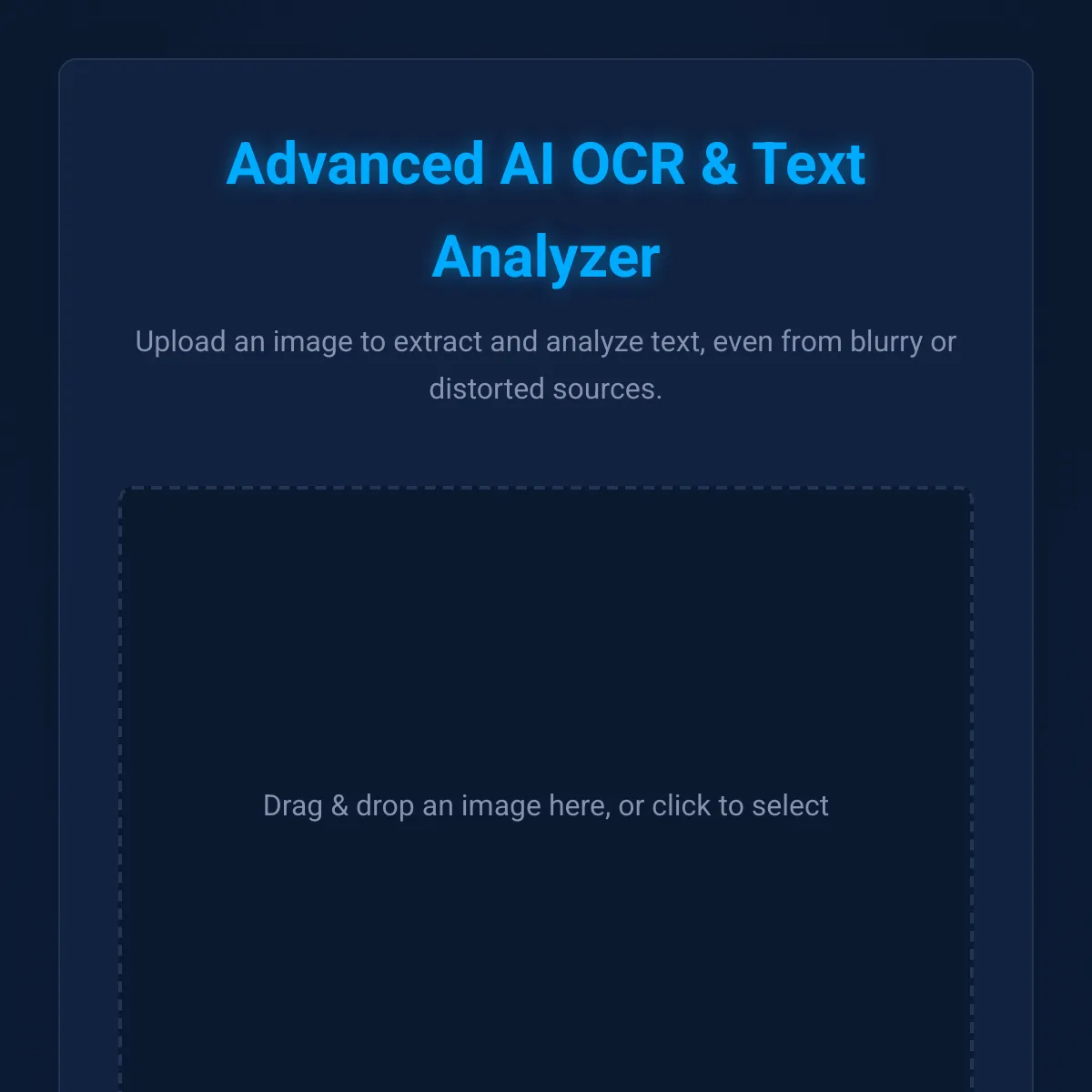Advanced AI OCR & Text Analyzer
