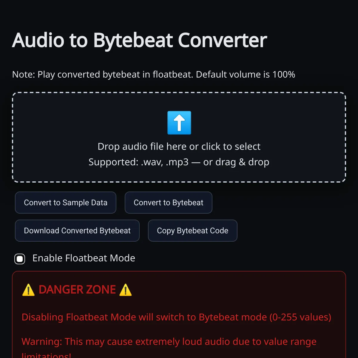 Audio to Bytebeat Converter