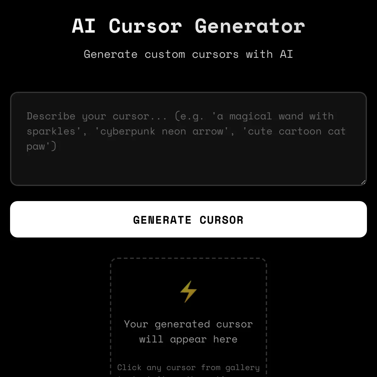 AI Cursor Generator