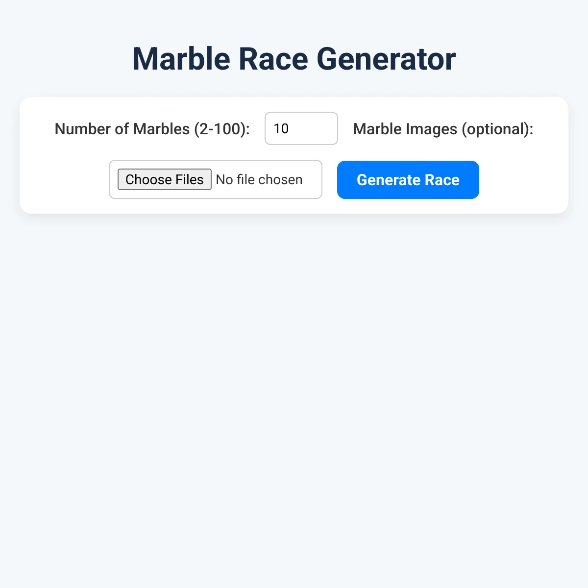 Marble Race Generator