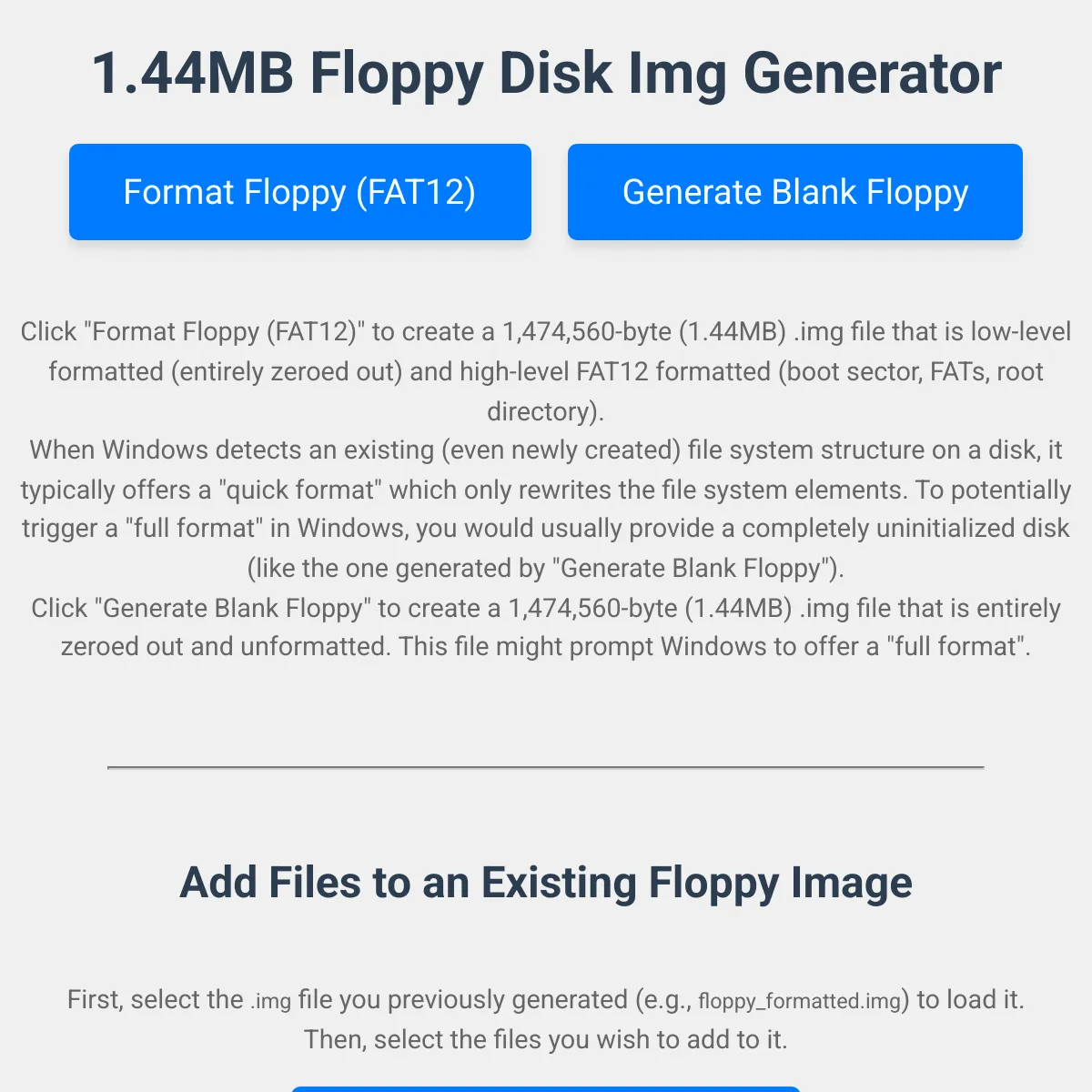Floppy Disk Img Generator