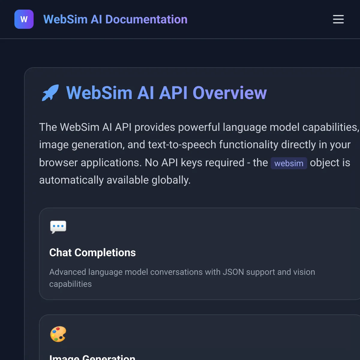 WebSim AI Documentation