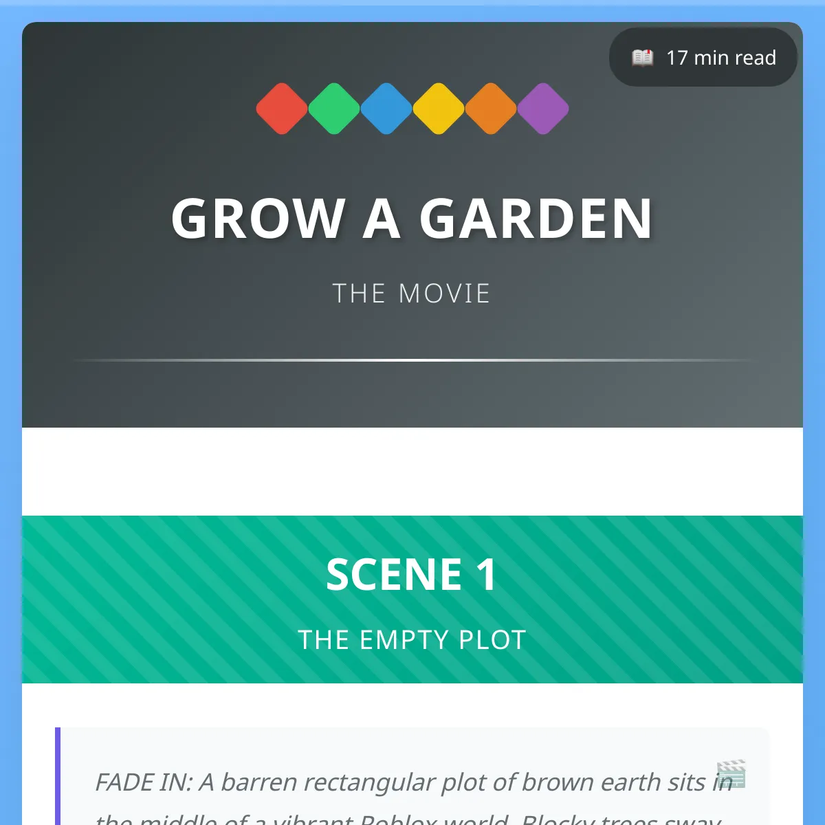 Grow a garden the movie script