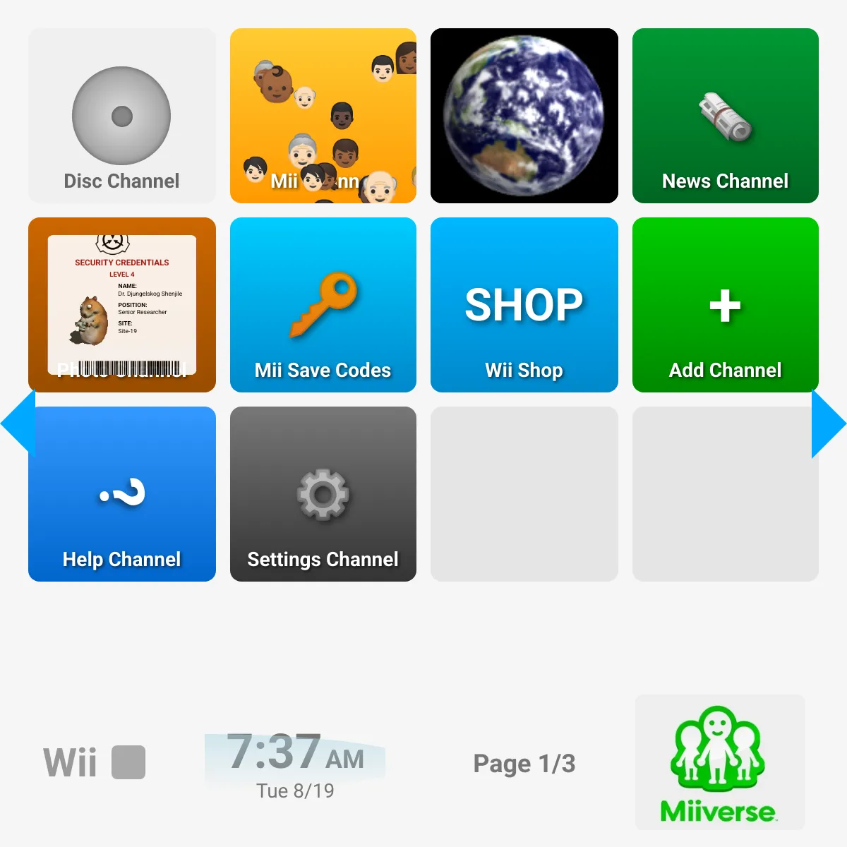Wii Menu Recreation
