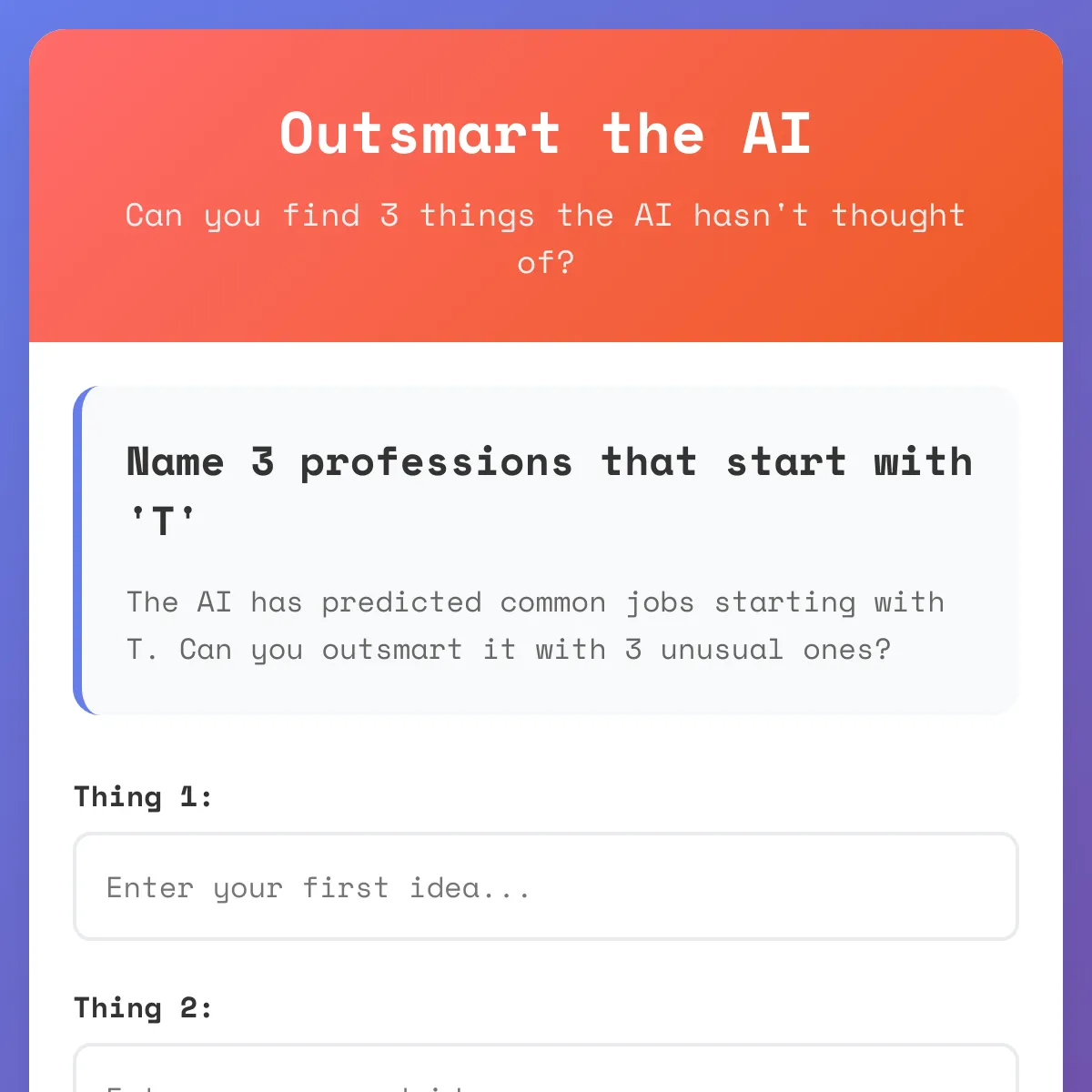 Outsmart the AI