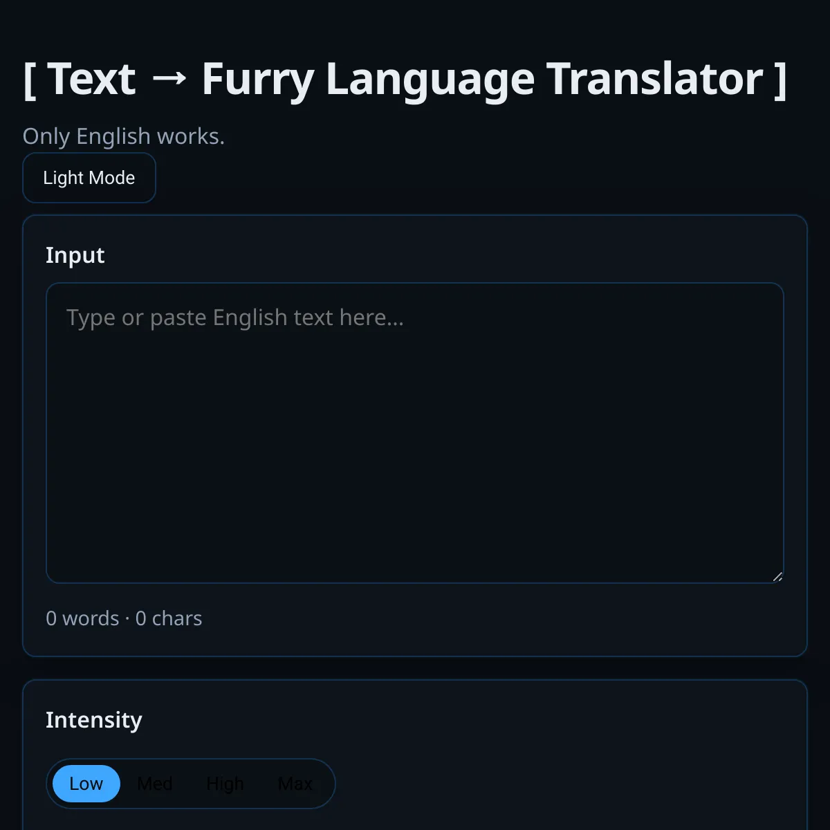 Text → Furry Language Translator