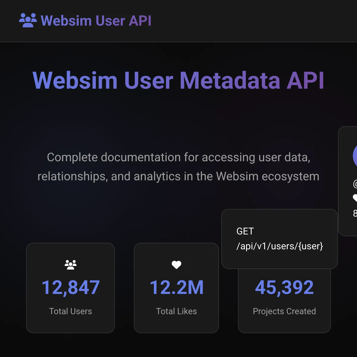 Websim User API - Complete Documentation
