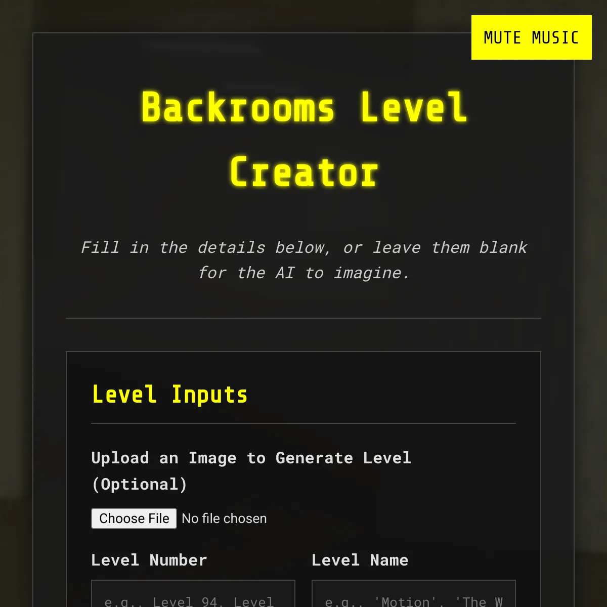 Backrooms Level Creator