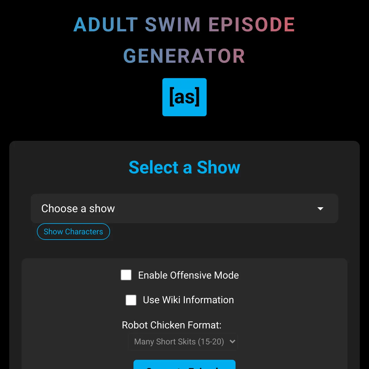 Adult Swim Episode Generator