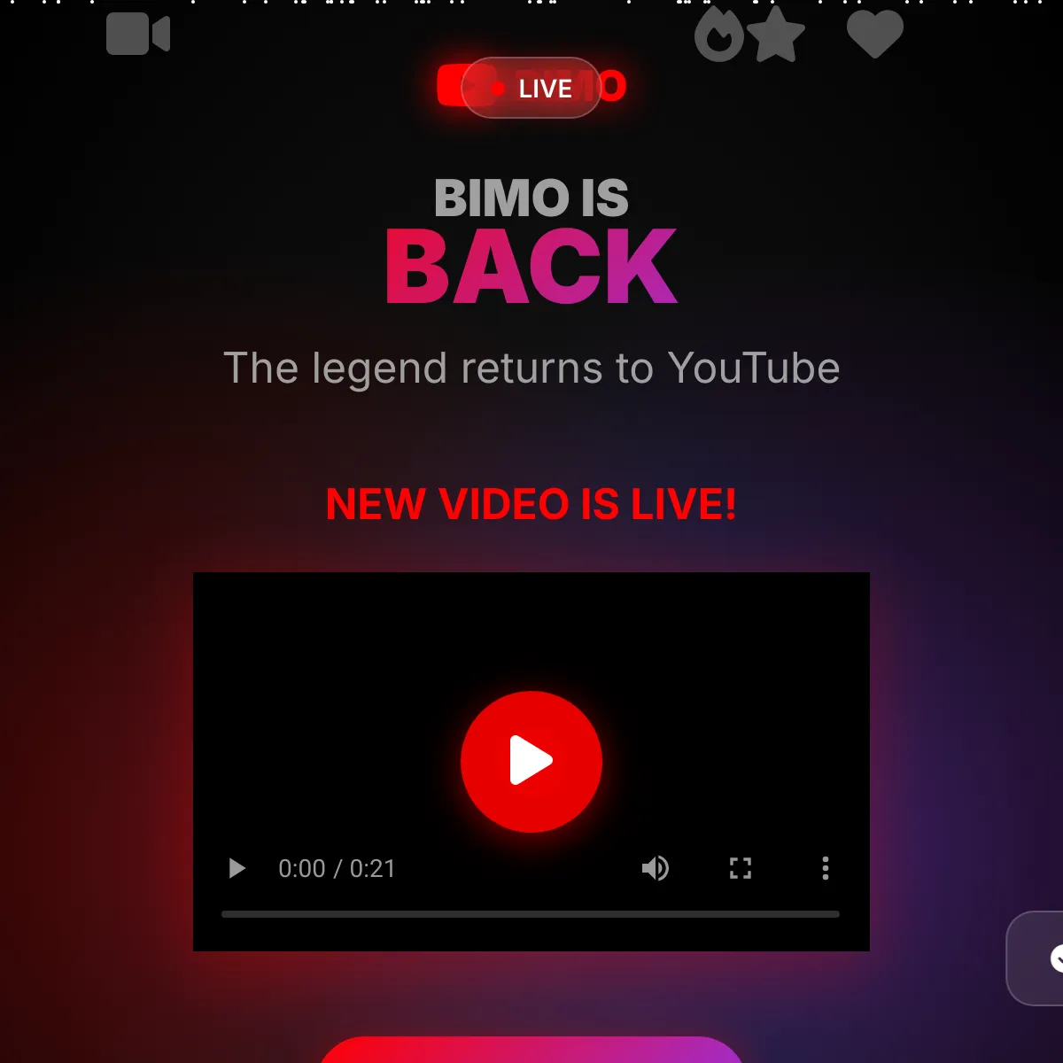 Bimo is BACK on YouTube!!!