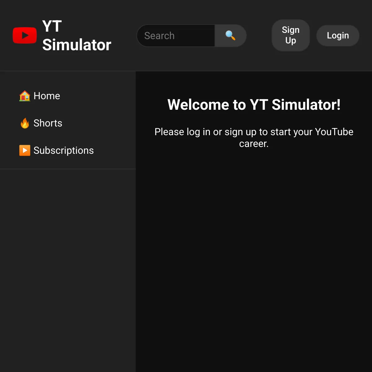 YouTube Simulator