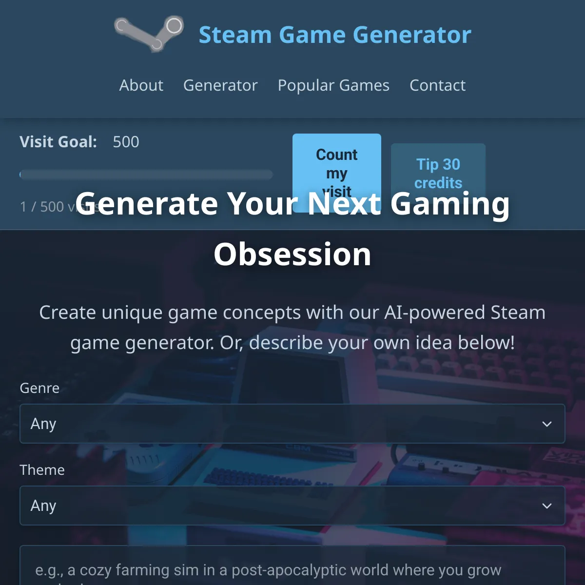 Steam Game Generator