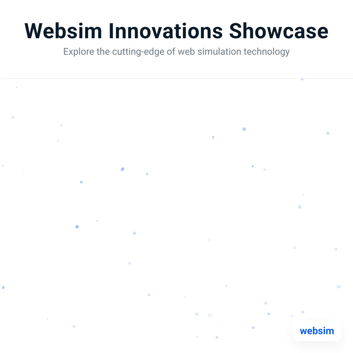 Websim Innovations Showcase