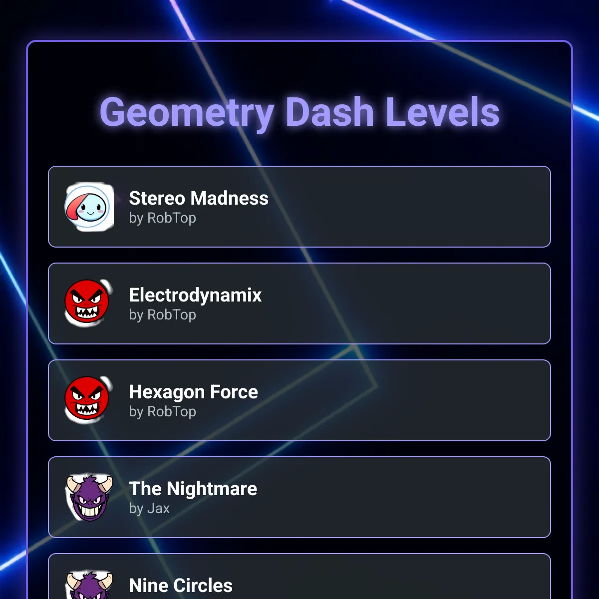 Geometry Dash Levels