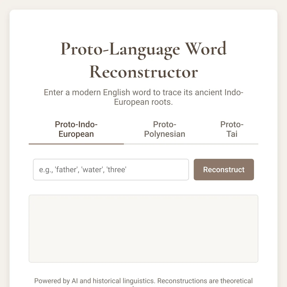 AI Proto-Language Word Reconstructor
