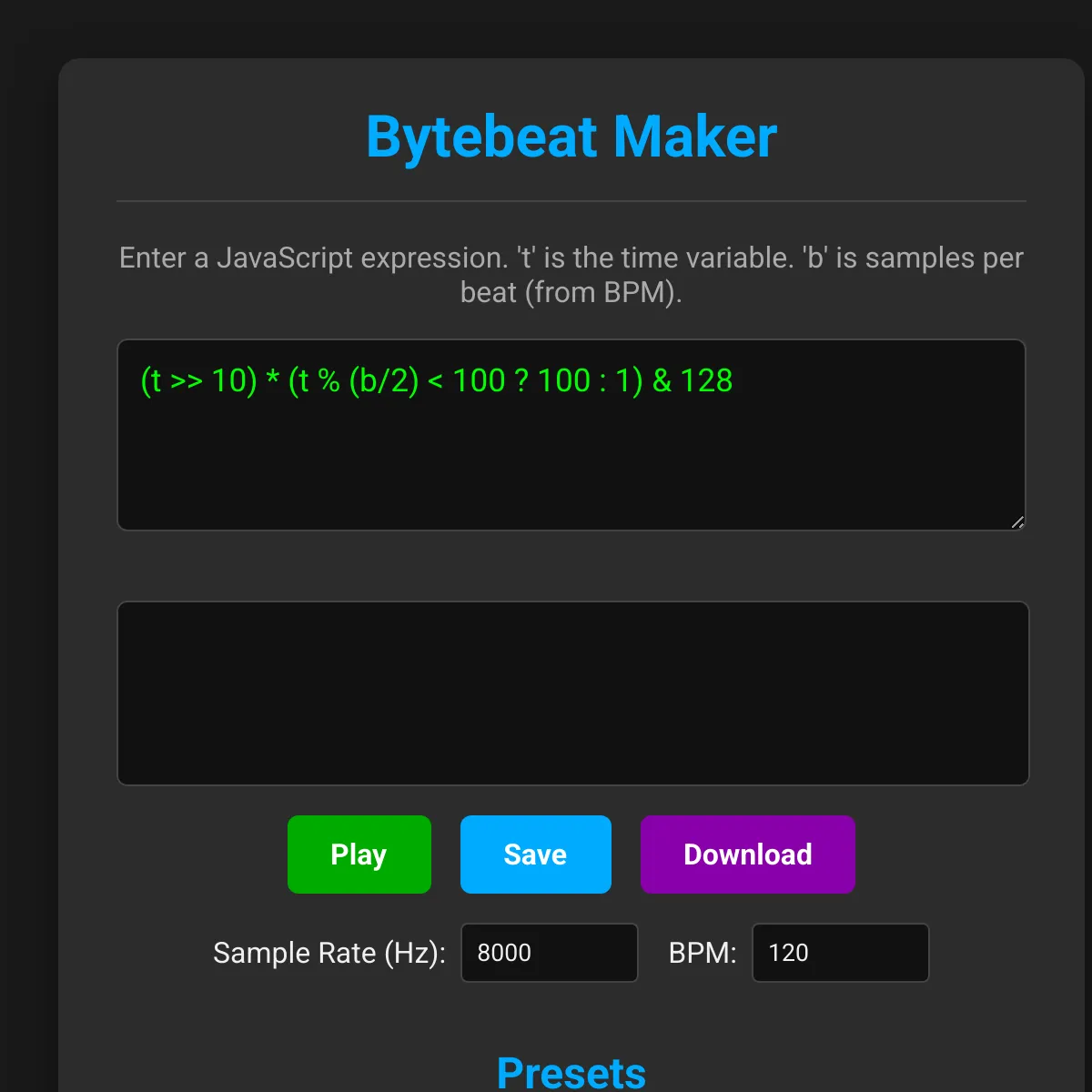 bytebeat thing