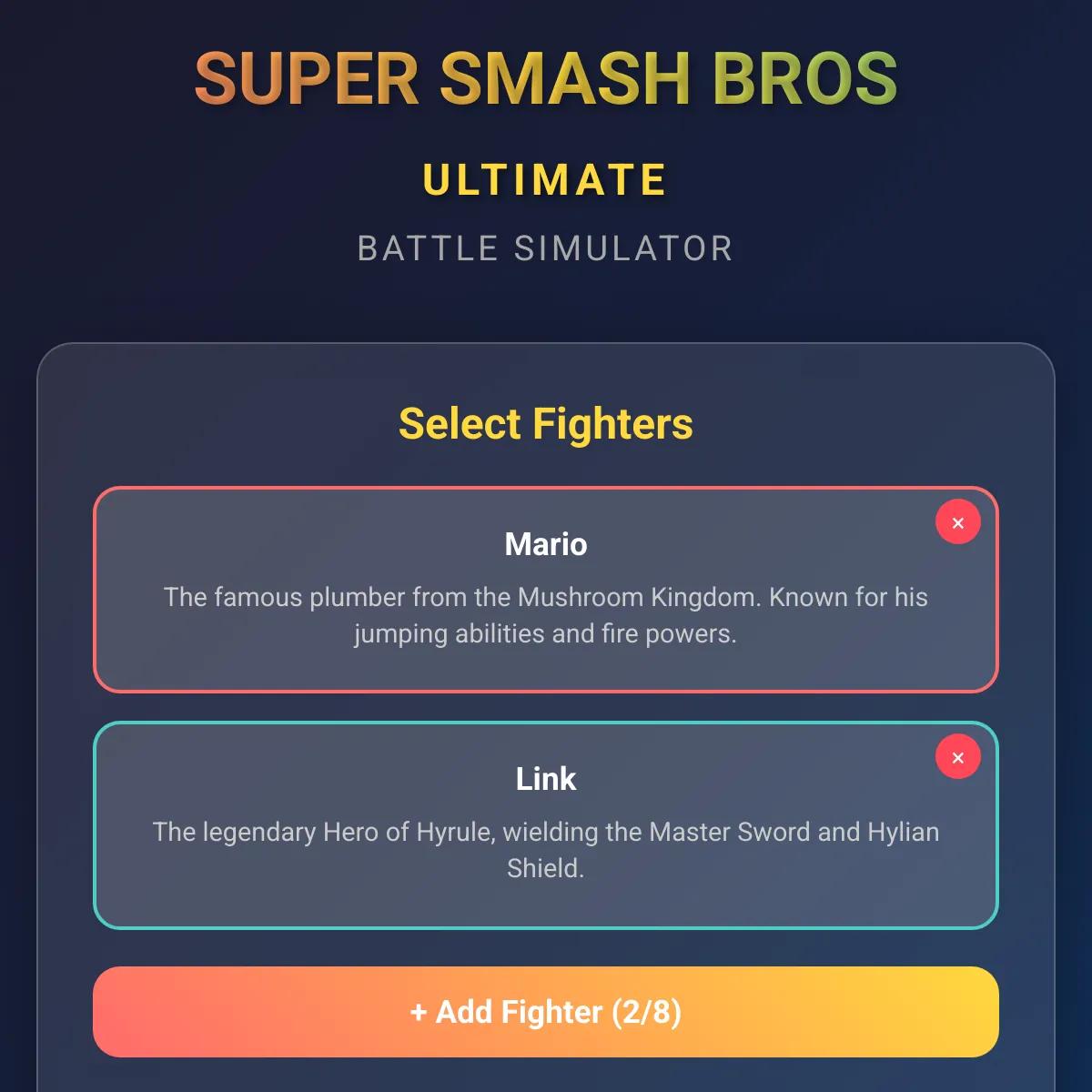 Smash Moveset Generator PLUS (Reconstructed) - Battle Simulator