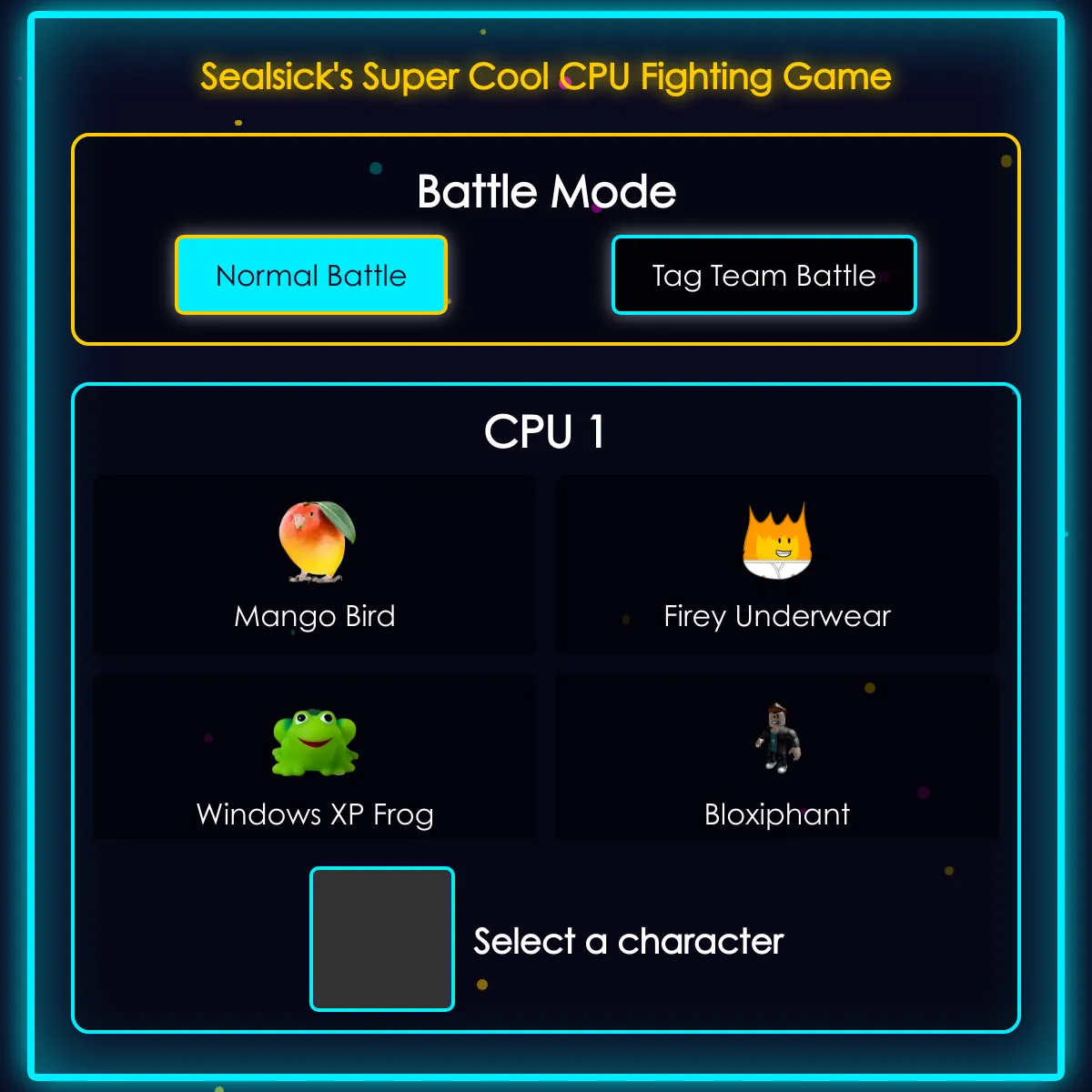 Sealsick's Super Cool CPU Fighting Game