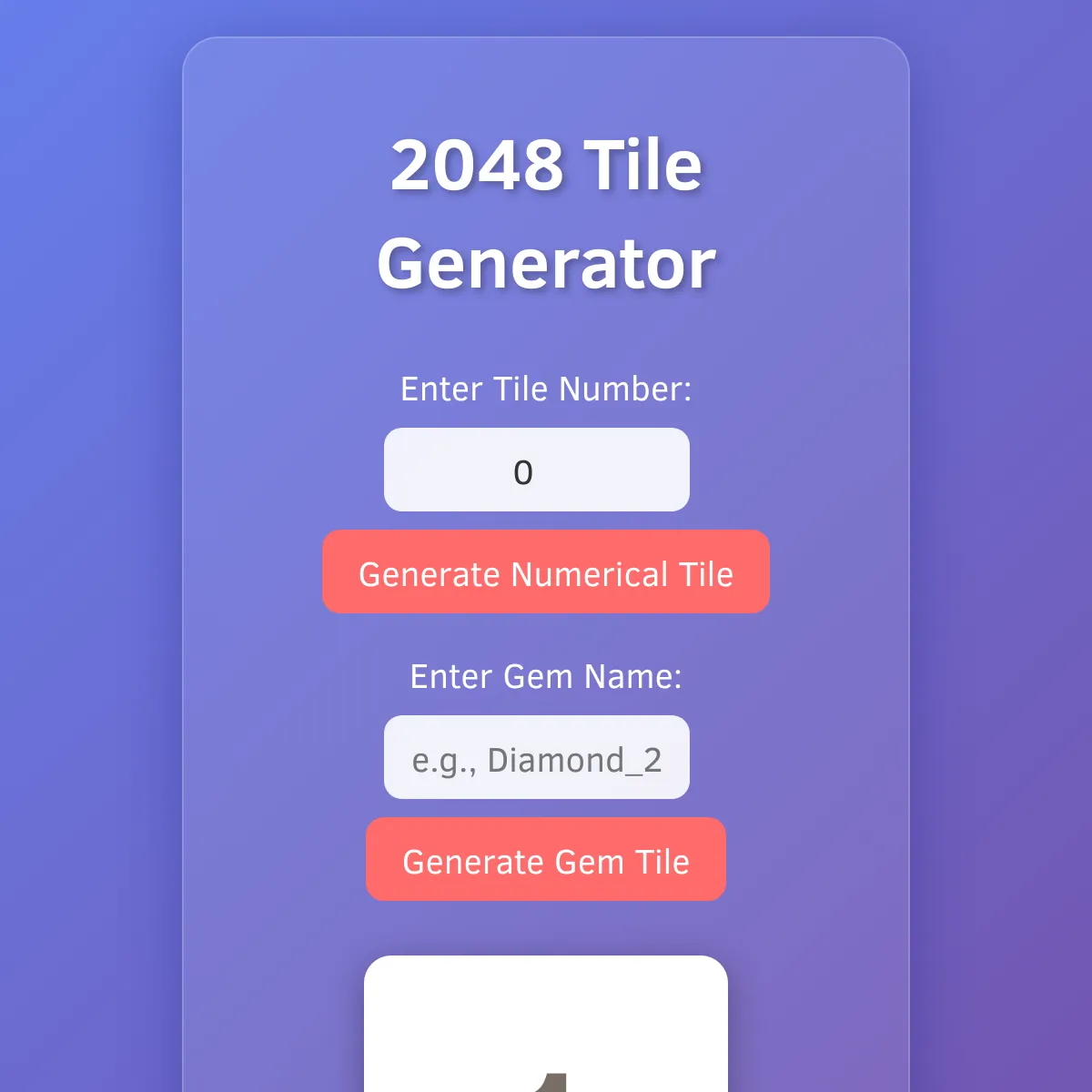 2048 Tile Generator
