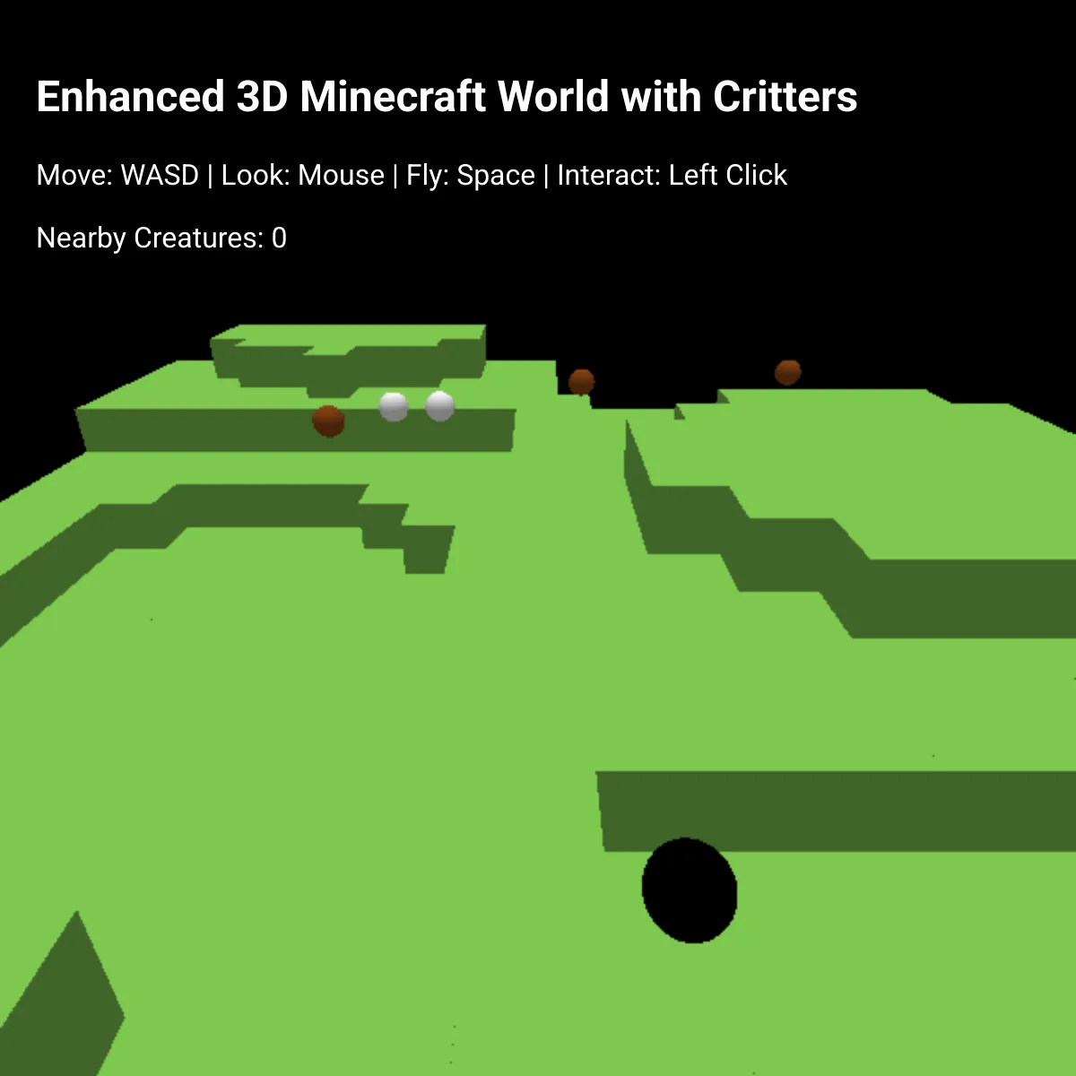 Enhanced 3D Minecraft World with Critters - WebSim Creature Evolution