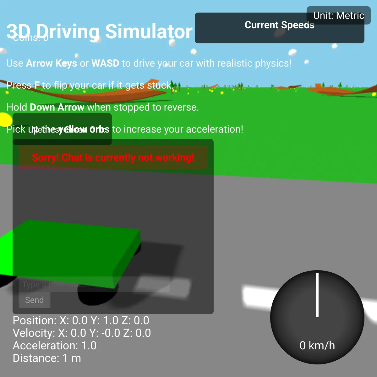 3D Driving Simulator with Realistic Physics