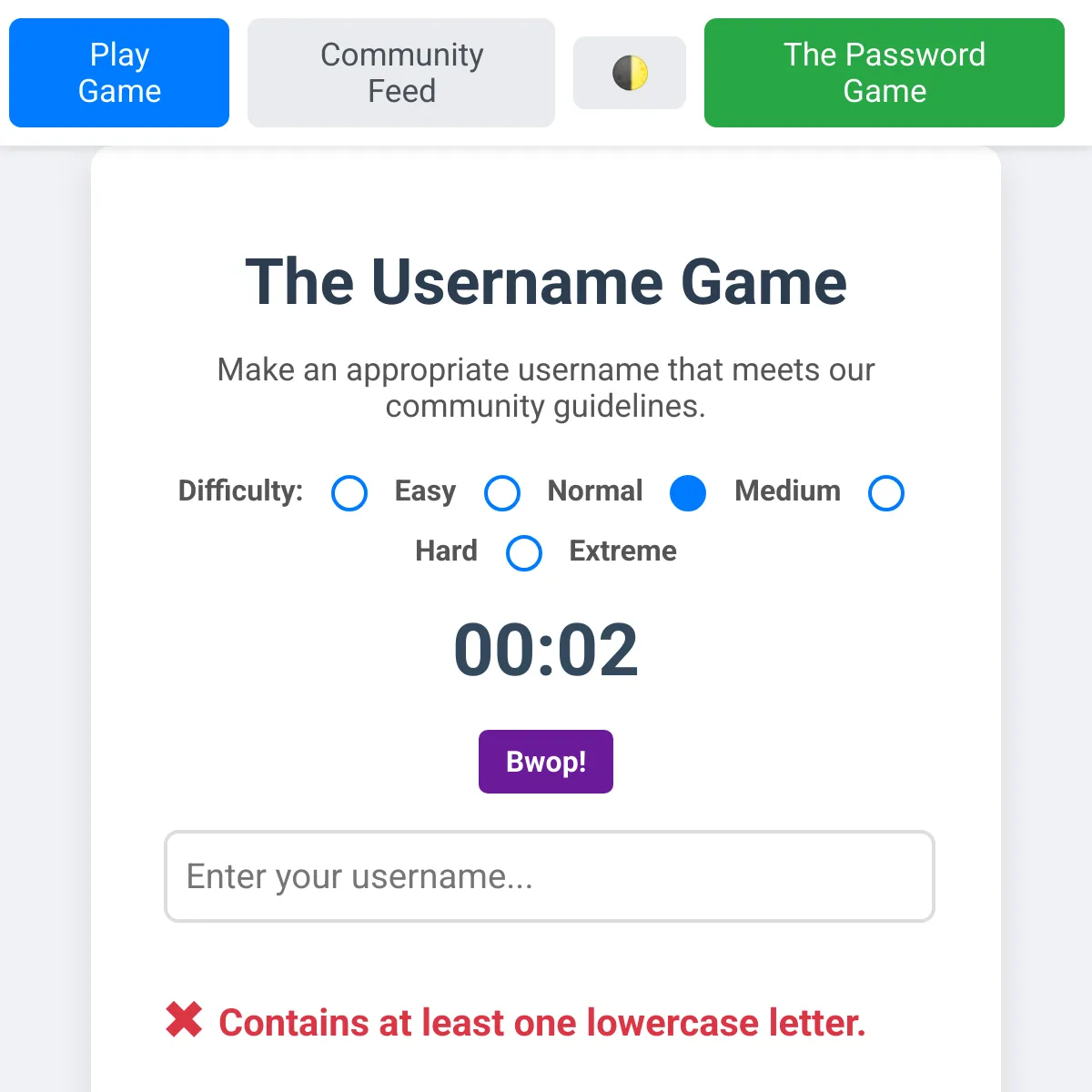 The Username Game [Improved]