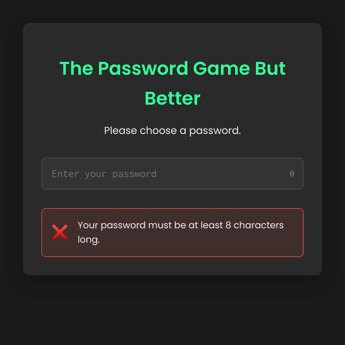 The Password Game But Better