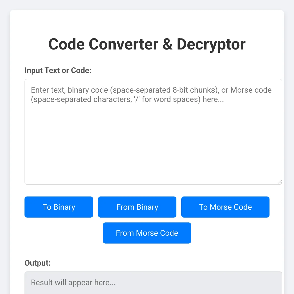 Code Converter & Decryptor