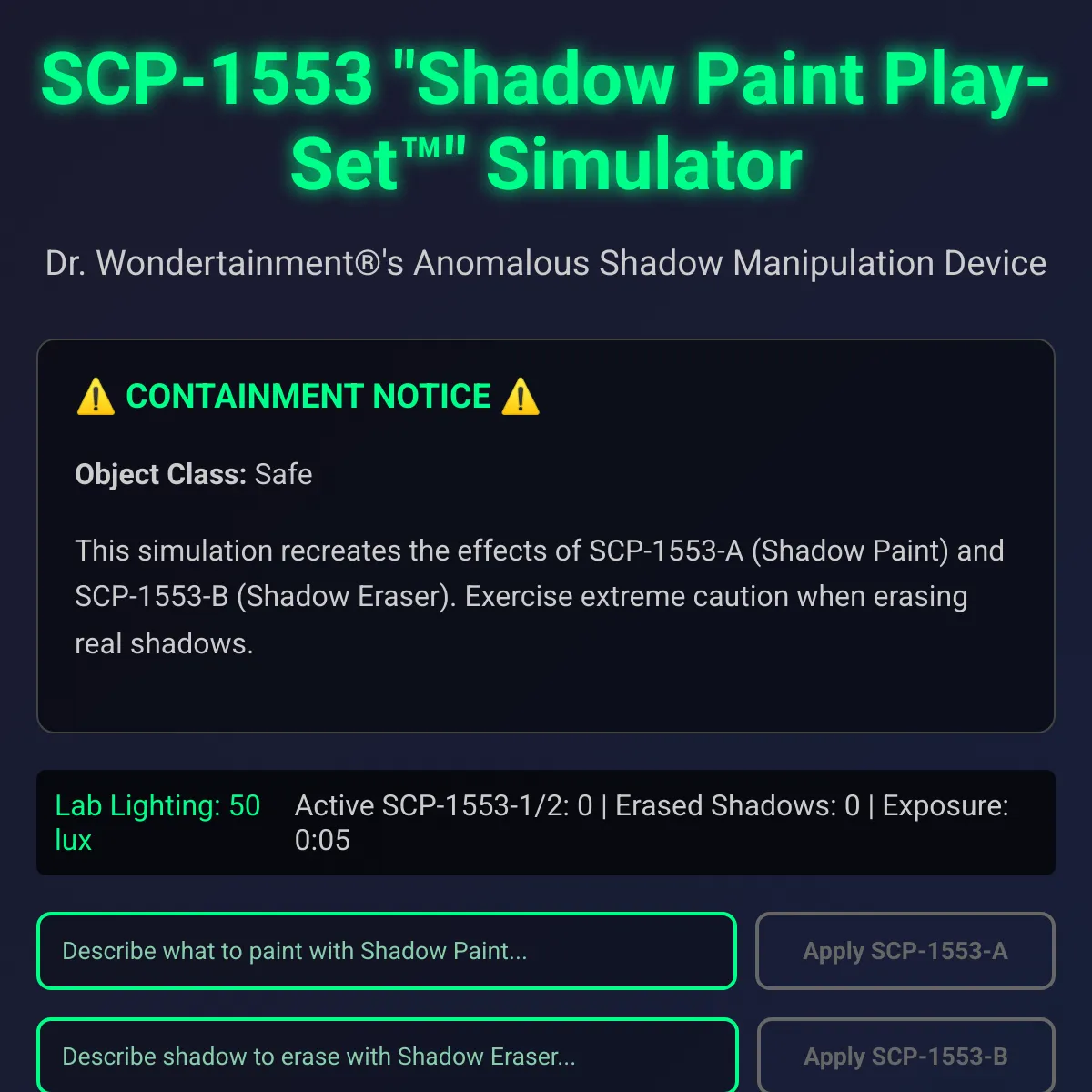 SCP-1553 Simulator