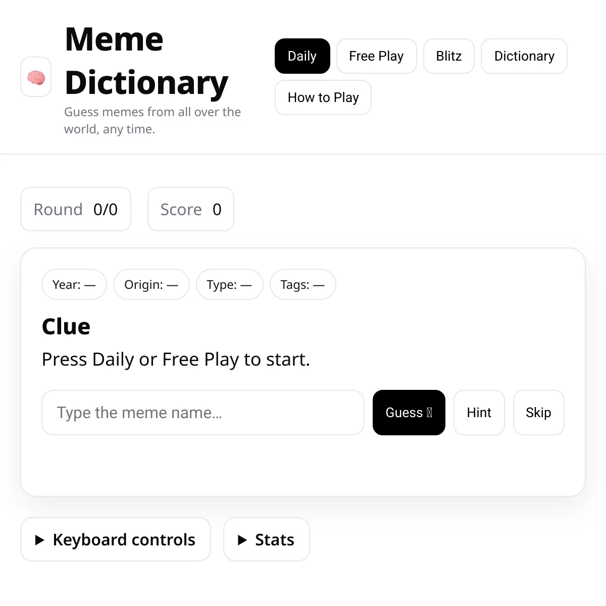 Meme Dictionary — The Game